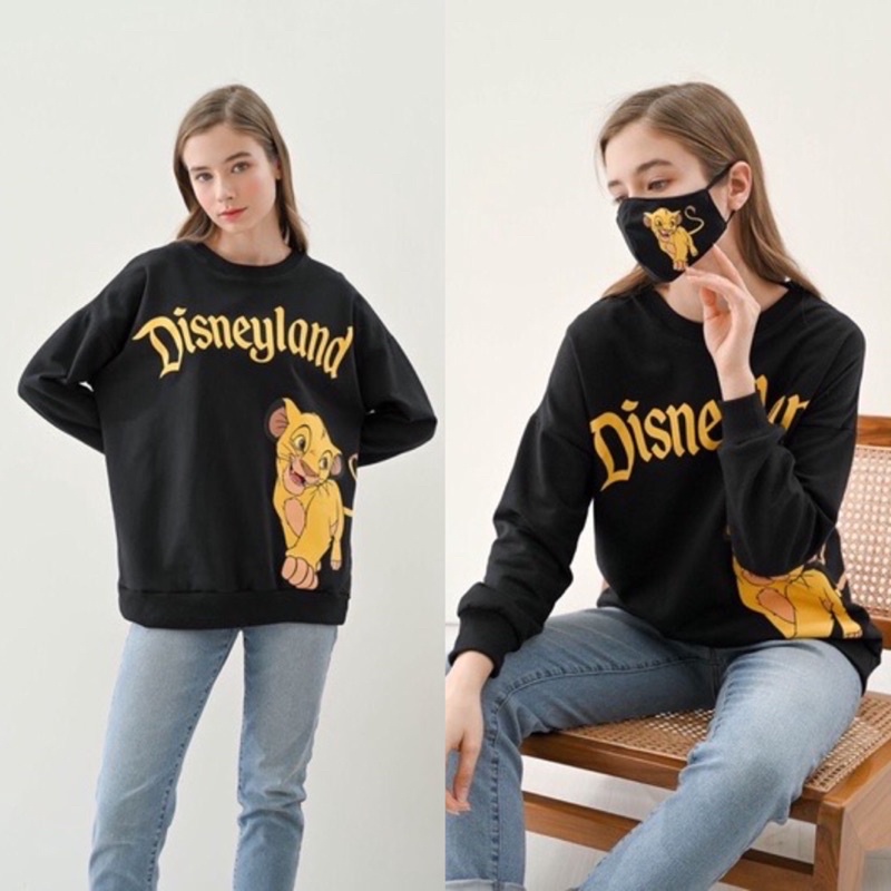 Jual FLORISA SWEATER DISNEYLAND BLACK IMPORT | Shopee Indonesia