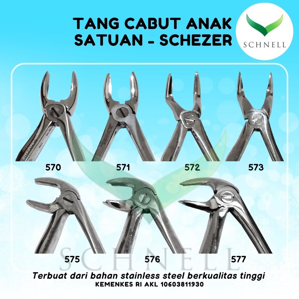 Jual Tang Cabut Gigi Anak Schezer Satuan / Tooth Forceps Children ...