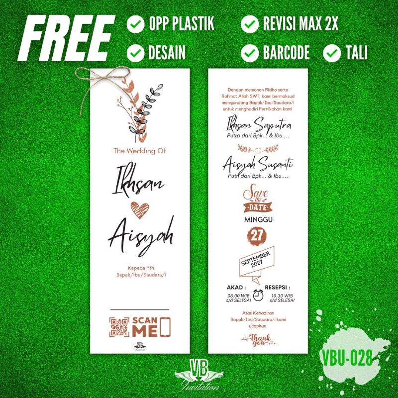 Jual HANG TAG UNDANGAN PERNIKAHAN TEMA RUSTIC JAWA MURAH BC 150 GSM ...