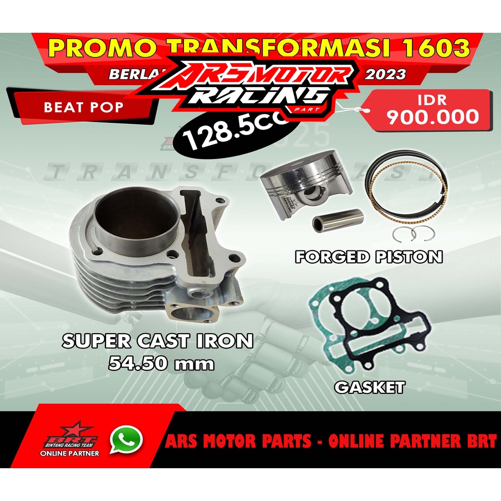 Jual BLOK PISTON BRT BEAT POP ESP STREET SCOOPY STARTER HALUS UKURAN 54 ...