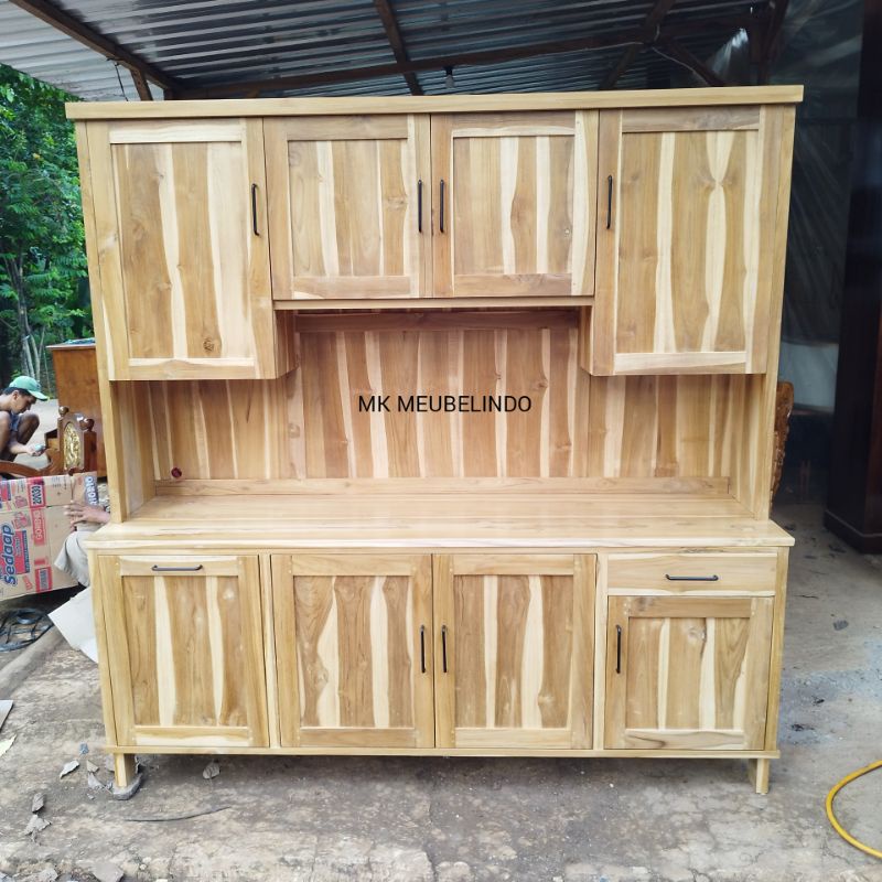 Jual KITCHEN SET MINIMALIS KAYU JATI / RAK DAPUR MINIMALIS KAYU JATI ...