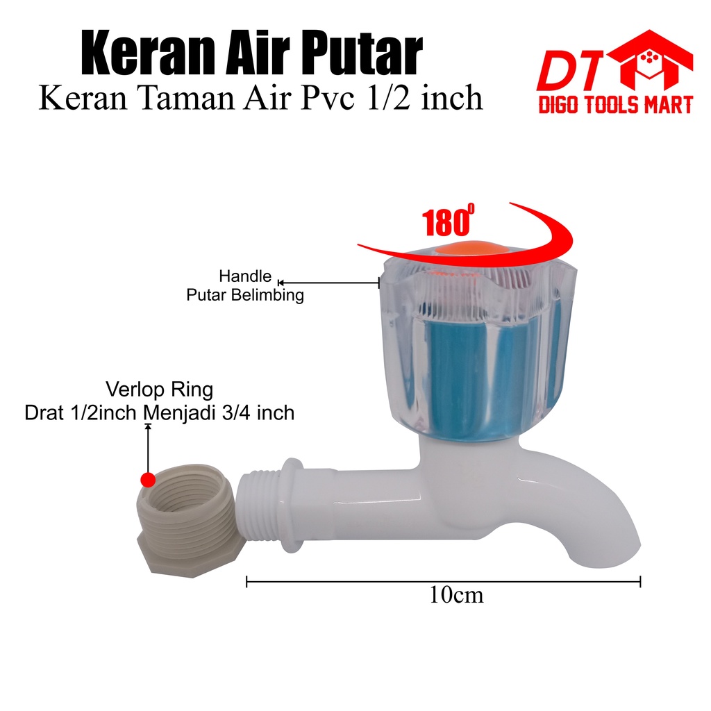 Jual Keran Air Putar PVC Kran Taman Air 1/2 Inci | Shopee Indonesia