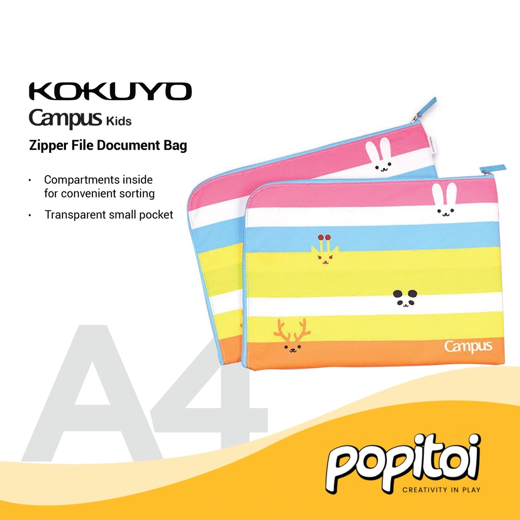 Jual Kokuyo Campus Kids Zipper File Document Bag A4 Organizer Map ...