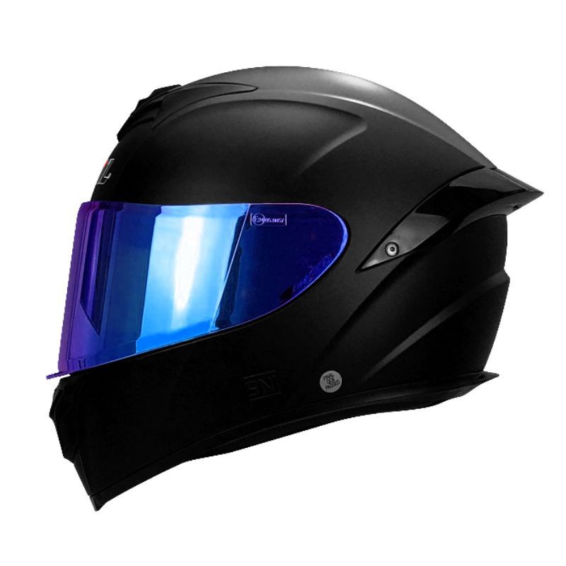 Jual Helm Snail FFS2 Black Visor Blue Microlock | Shopee Indonesia