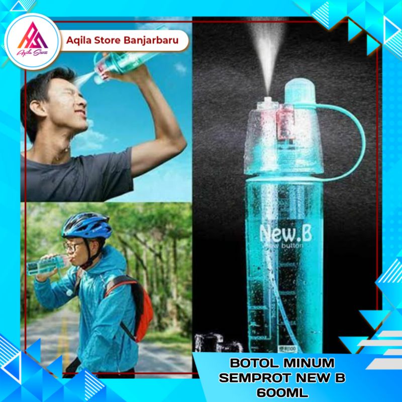 Jual Botol Minum SEMPROT New B - Sport Spray Water Bottle 600ml / Botol ...