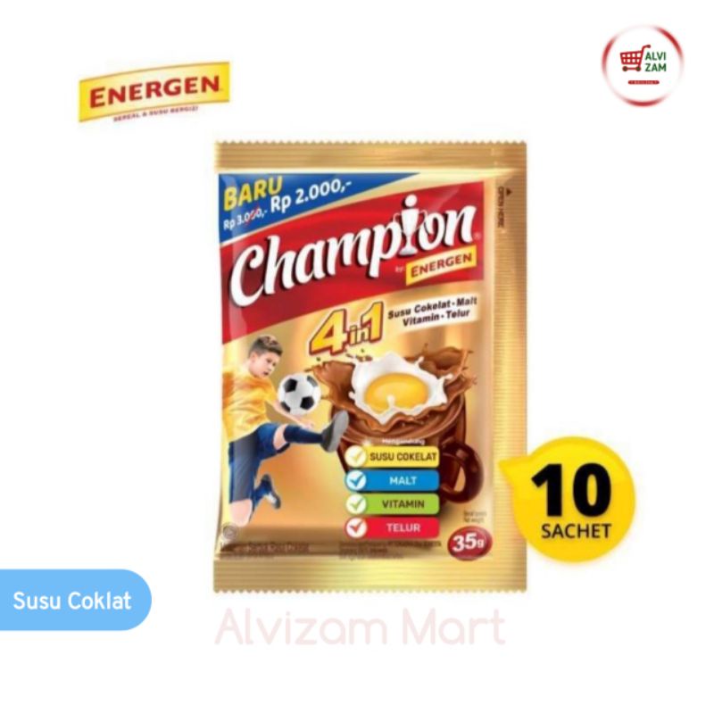 Jual ENERGEN CHAMPION 4 IN 1 RENCENG | 10 SACHET | Shopee Indonesia