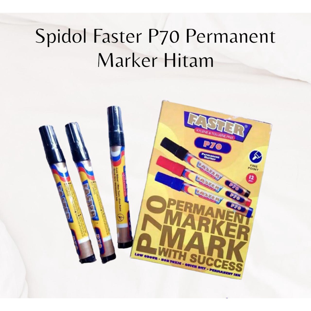 Jual Spidol Permanent Faster Hitam P70 satuan murah | Shopee Indonesia