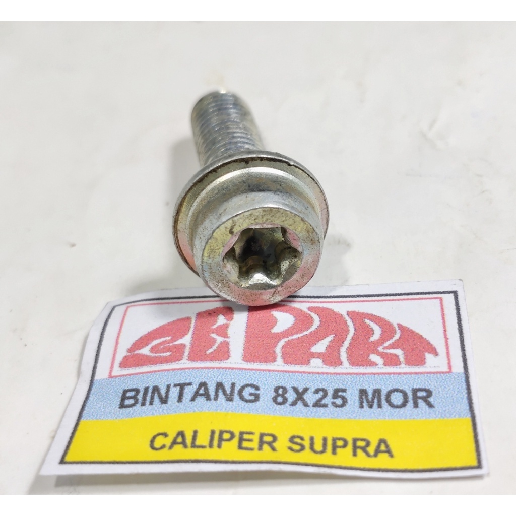 Jual Baut bintang 8X25 MOR Baut Rumah Kaliper cakram master bawah Supra ...
