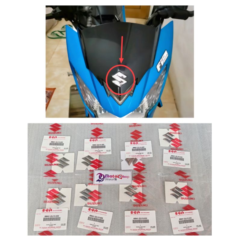 Jual Logo S visor Emblem S windhsield satria FU FI Nex address ORI SGP ...
