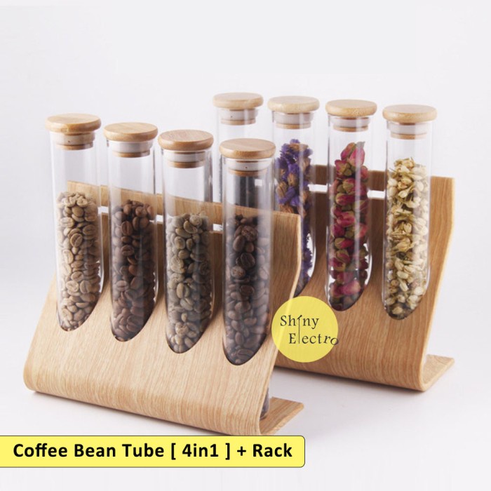 Jual Bmn 4In1 Tempat Biji Kopi / Teh - Coffee Bean Bambu Tube Rak Stand ...