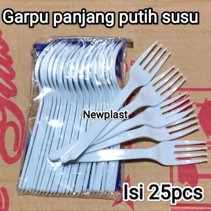 Jual Garpu makan Putih susu / Garpu panjang isi 25pcs | Shopee Indonesia