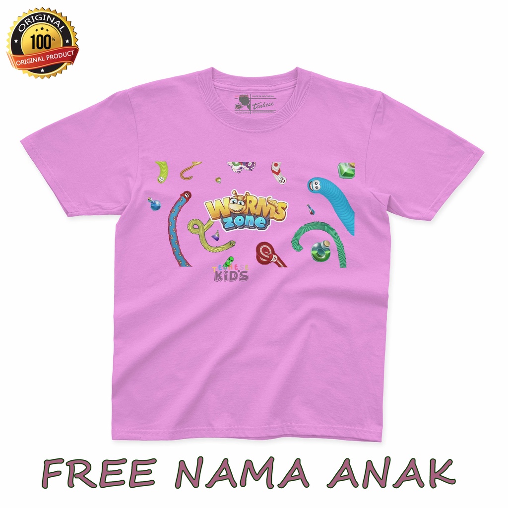 Jual BAJU KAOS ATASAN ANAK GAME WORMS ZONE/ZONA CACING/ULAR UNISEX Bahan COTTUN | Shopee Indonesia