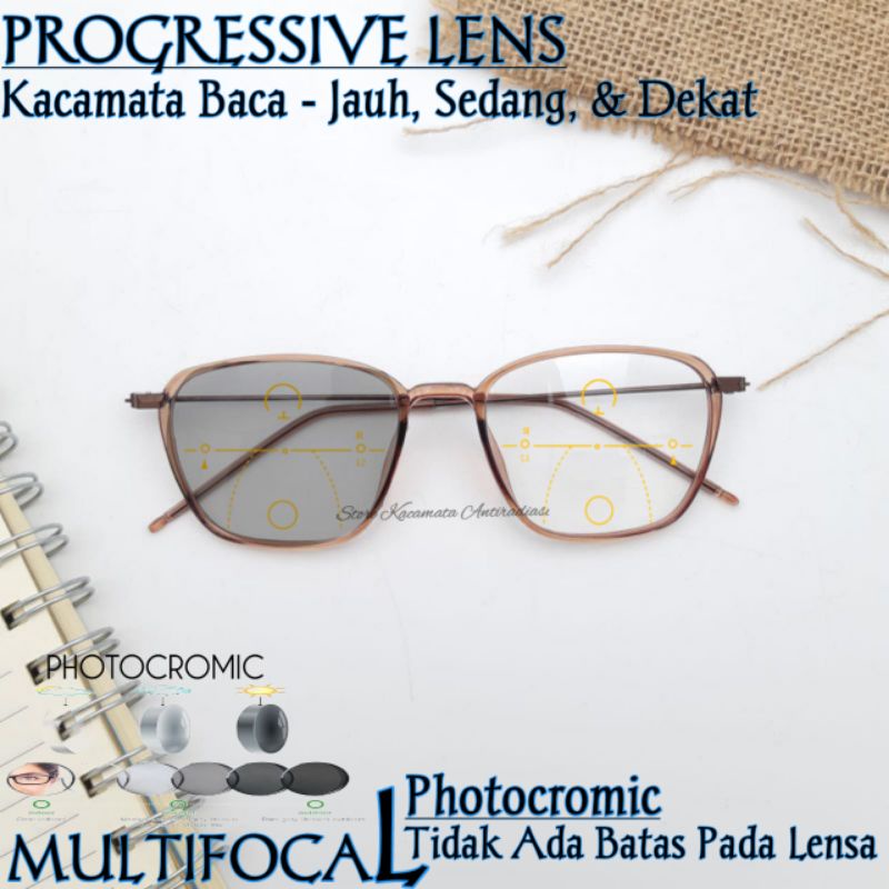 Jual Kacamata Progresif Photocromic Wanita/Pria Kacamata Plus Baca Dan ...