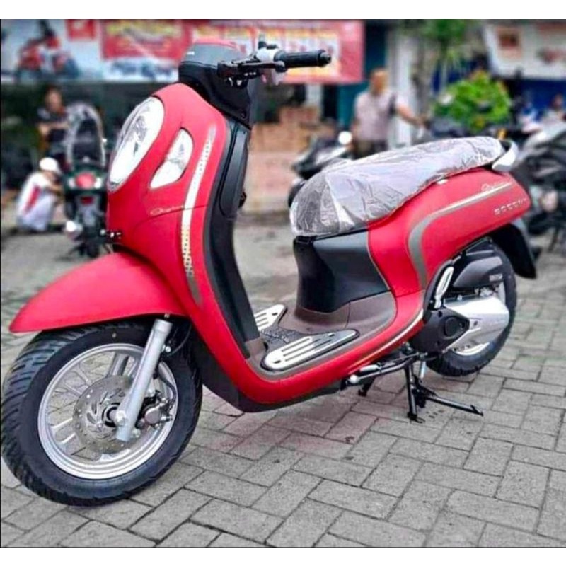 Jual striping stiker les body Scoopy 2023 stylish merah doff bahan ...