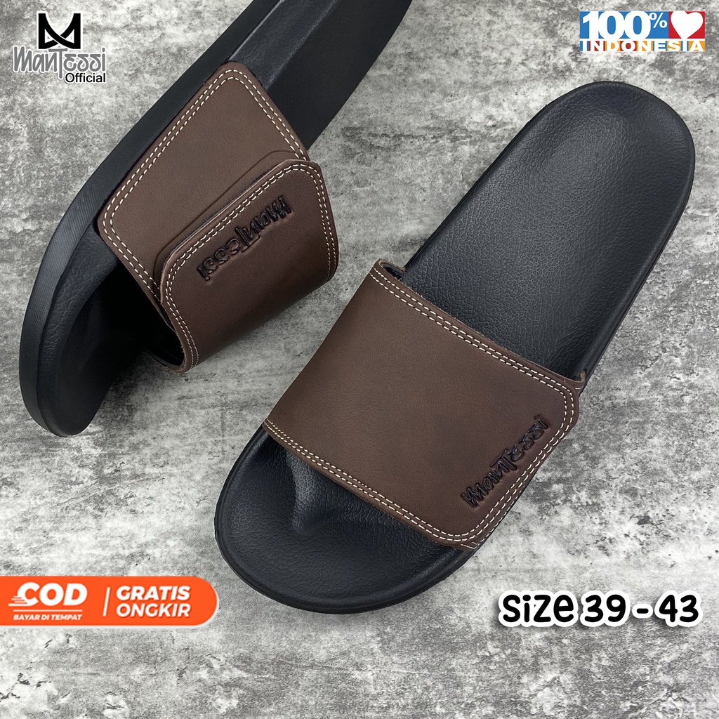Jual Mantessi Sandal Slop Pria Sandal Selop Cowok kekinian Sandal Slide ...