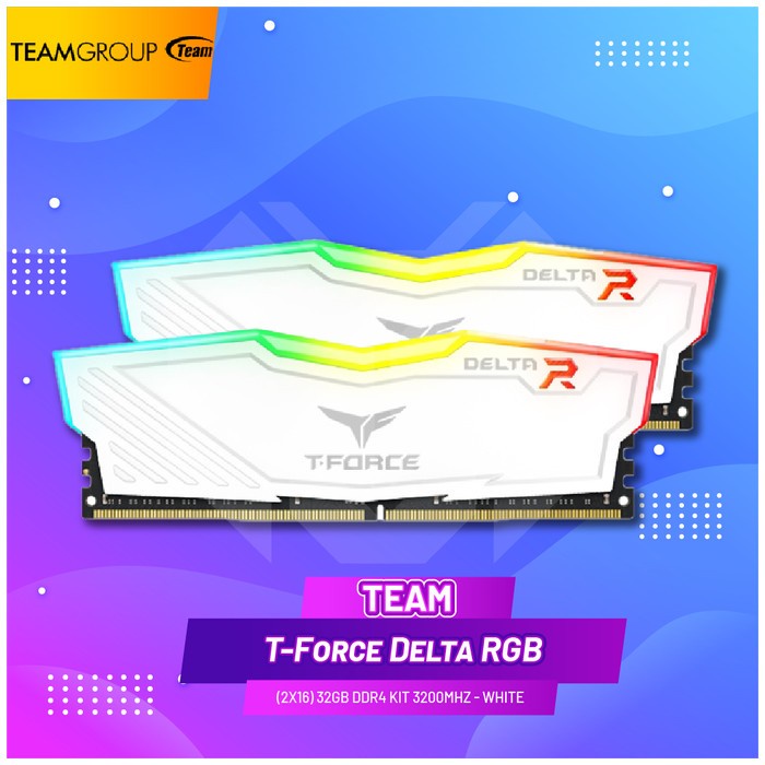 Jual TEAM T-Force Delta RGB (2x16) 32GB DDR4 kit 3200MHz - White ...
