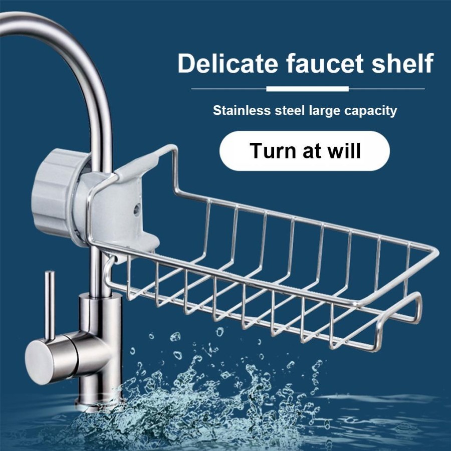 Jual Faucet Rack Stainless Steel Hanging Sink Rak Kran Air | Shopee ...