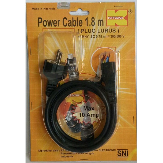 Jual Power Cable KITANI 1.8m (Plug Lurus) | Shopee Indonesia