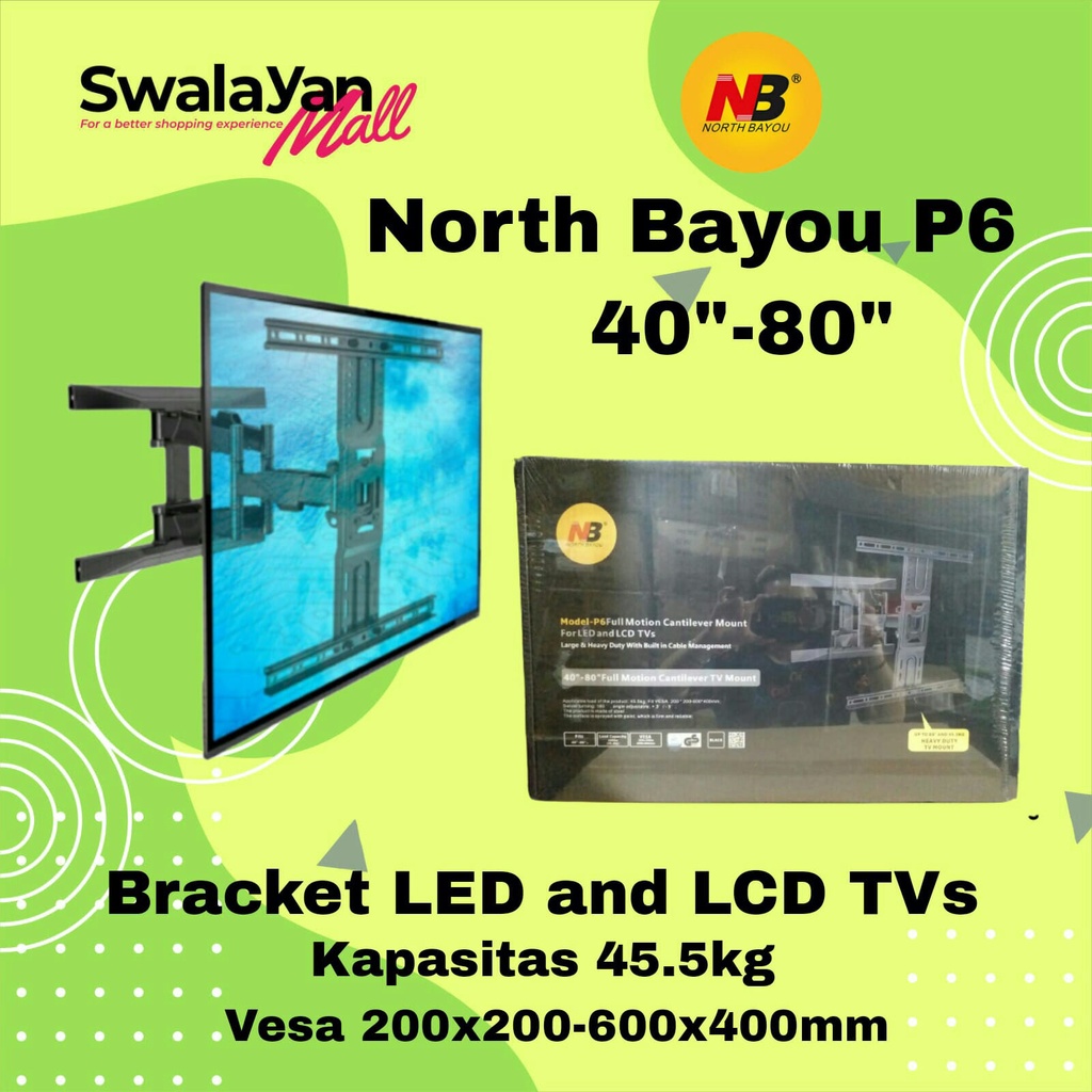 Jual Bracket TV LCD LED NB P6 North Bayou 40"-80" Bracket LCD LED TV ...