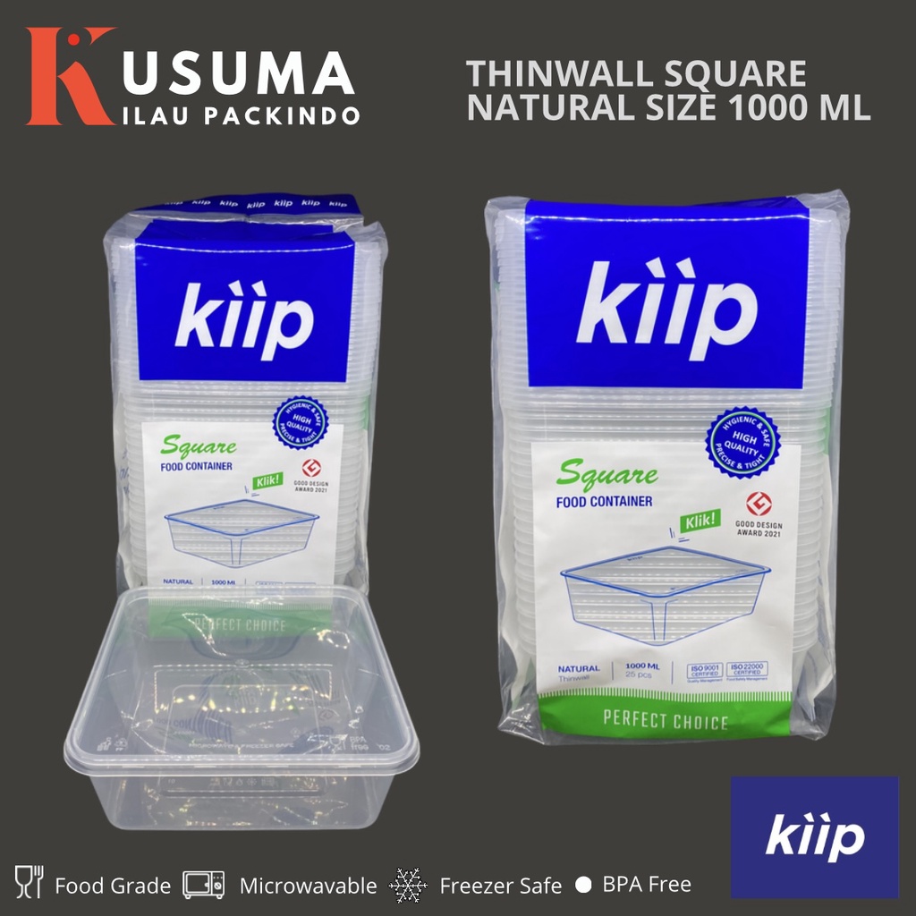 Jual KIIP THINWALL SQUARE 1000ML 1500ML 2000ML 3000ML ISI 25PCS PER ...
