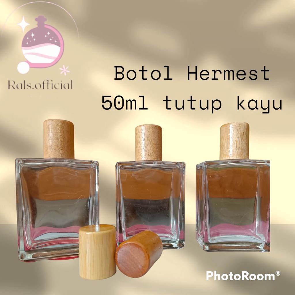 Jual Botol parfum Hrmest Tutup kayu - Botol press - Semi press 30ml, 50ml 100ml | Shopee Indonesia
