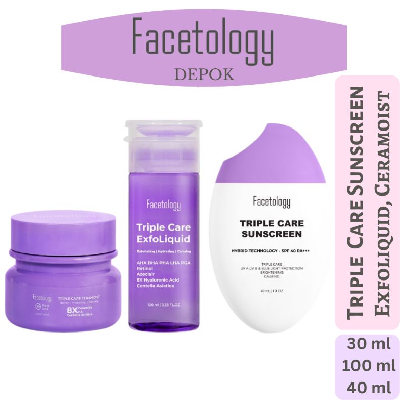 Jual FACETOLOGY TRIPLE CARE SUNSCREEN SPF 40+ PA+++ HYBRID | Shopee ...