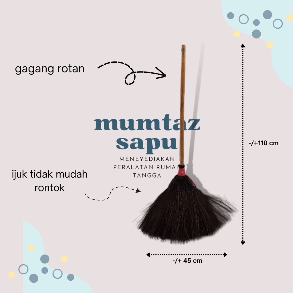 Jual (PROMO MURAH) SAPU LANTAI BAHAN IJUK DUK GAGANG ROTAN / SAPU IJUK ...