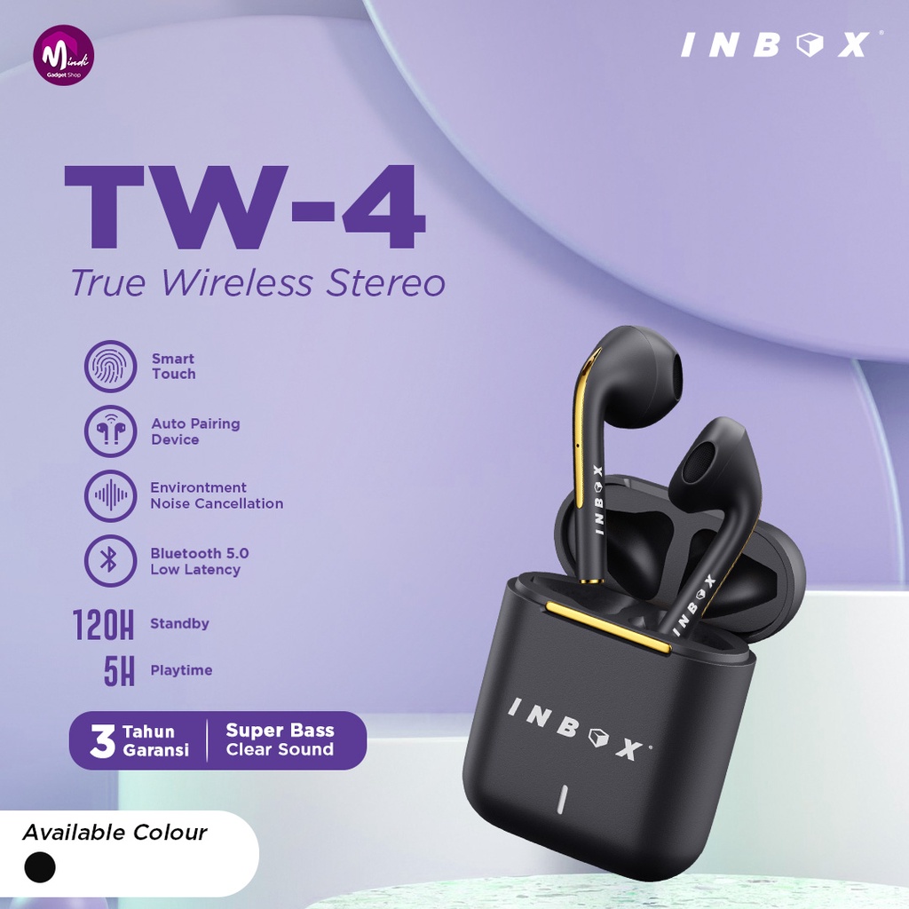 Jual Inbox TW-4 Earphone Bluetooth 5.0 Noise Cancelling Deep Bass ...