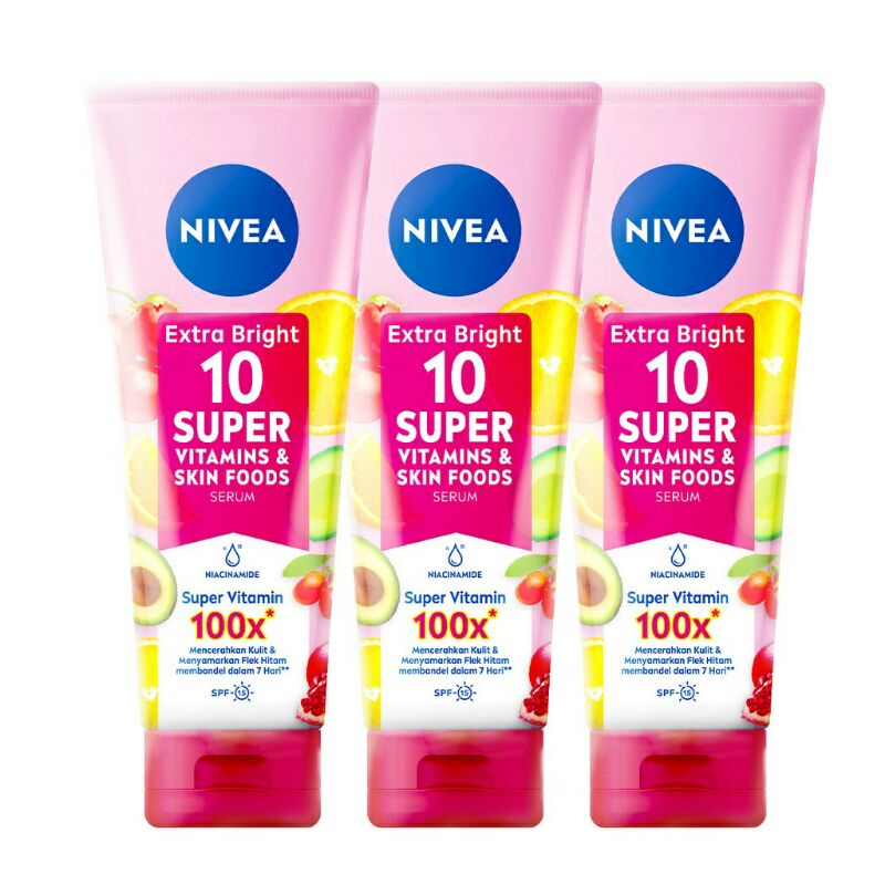 Jual Nivea Extra Bright Body Serum 10 Super Vitamin & Skin Foot ...