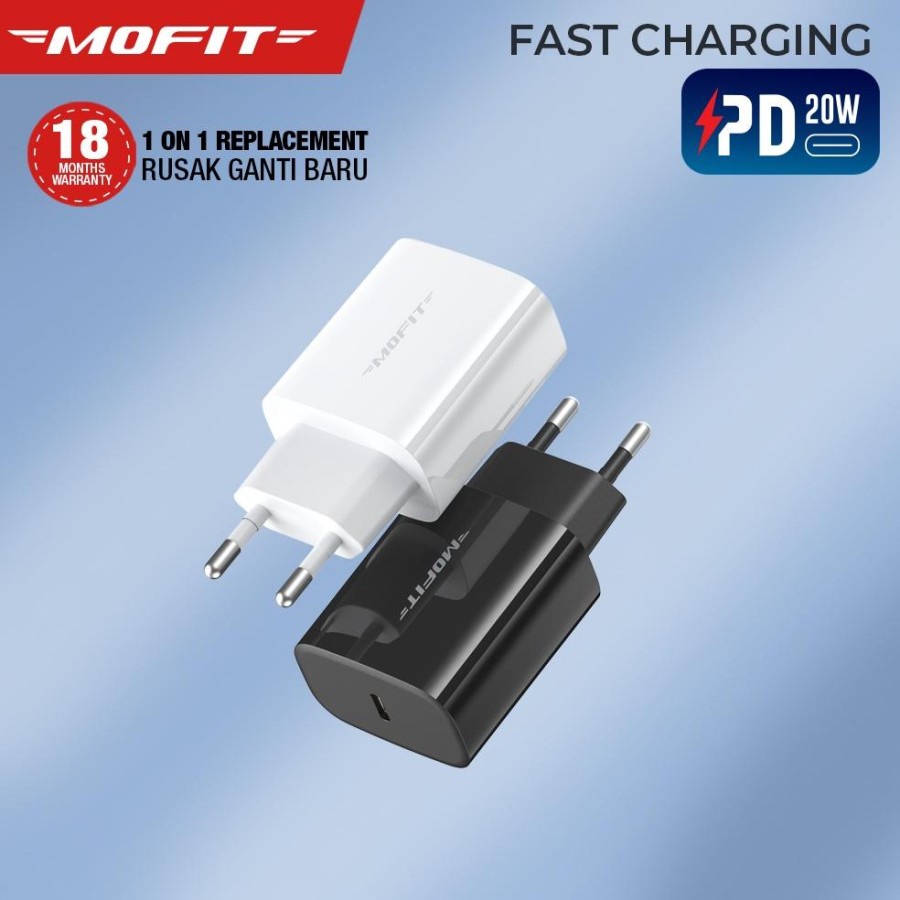 Jual MOFIT MPD21 PD Quick Charger 20W/ MC110 Kabel Type-C to C PD 66W/ ML110 Type-C to Lightning ...