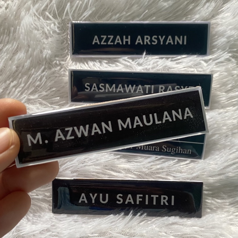 Jual Name Tag Resin / Nama Dada Aklirik + Resin / Name tag custom/ name ...