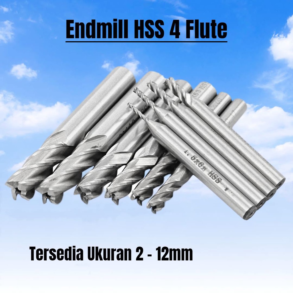 Jual Endmill HSS 4F pisau milling mata End mill frais | Shopee Indonesia