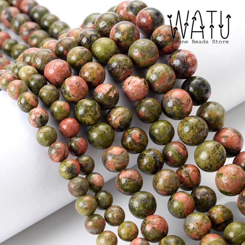 Jual Manik Batu Alam Natural Unakite Stone Beads Unakite 6mm 8mm 10mm ...