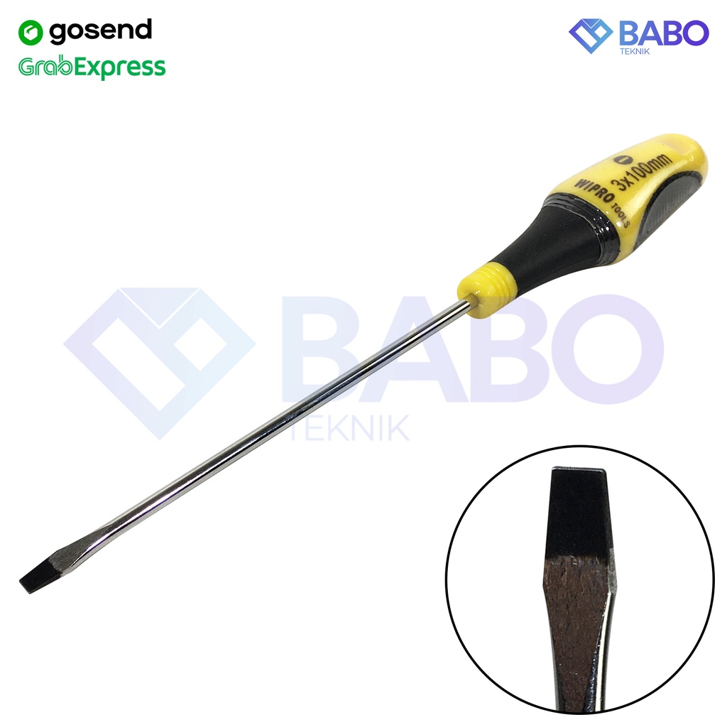 Jual WIPRO obeng minus panjang 100 mm body mini 3 mm WPS010 0403S ...