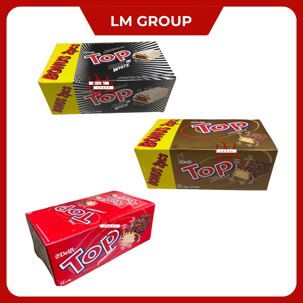Jual Delfi Top Wafer Box Coklat/Black in White/Triple Choc - 1 Box ...