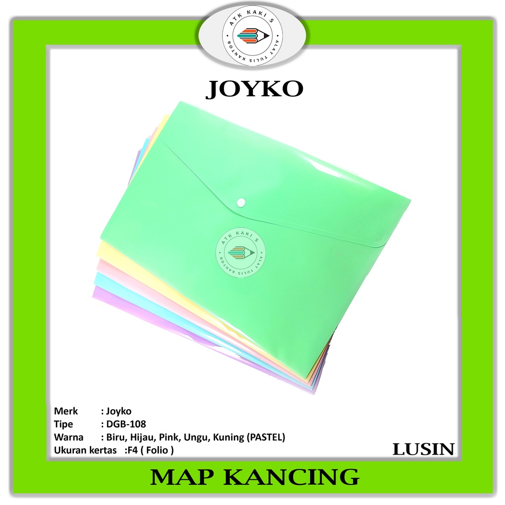 Jual JOYKO - Map Kancing DBG-108 Plastik Pastel Color / Warna Pastel ...