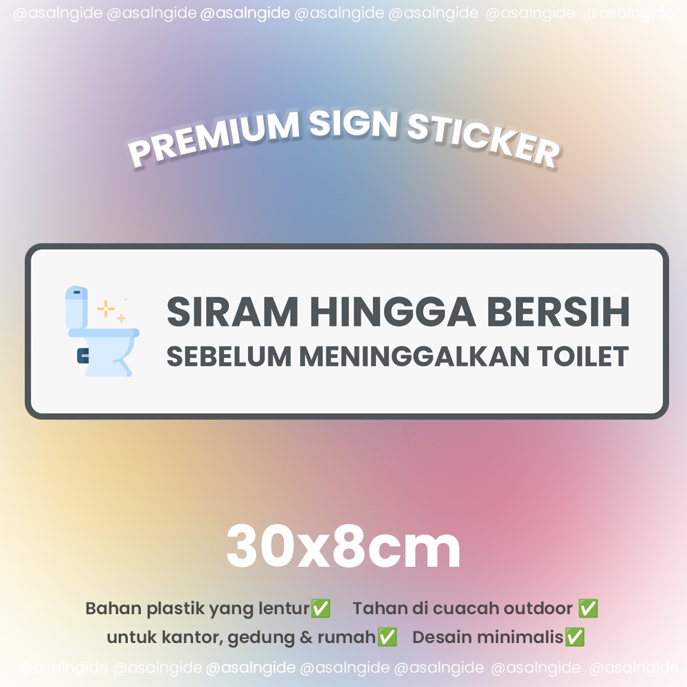 Jual STIKER SIRAM TOILET / WC -SIGN STICKER-stiker dinding peringatan | Shopee Indonesia