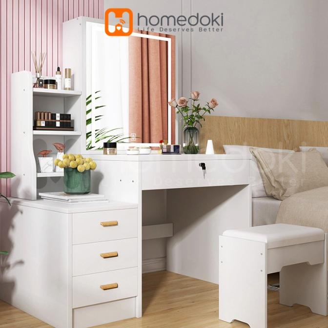 Jual Meja Rias Lampu LED / Meja Rias Kaca Sliding Minimalis / Meja ...