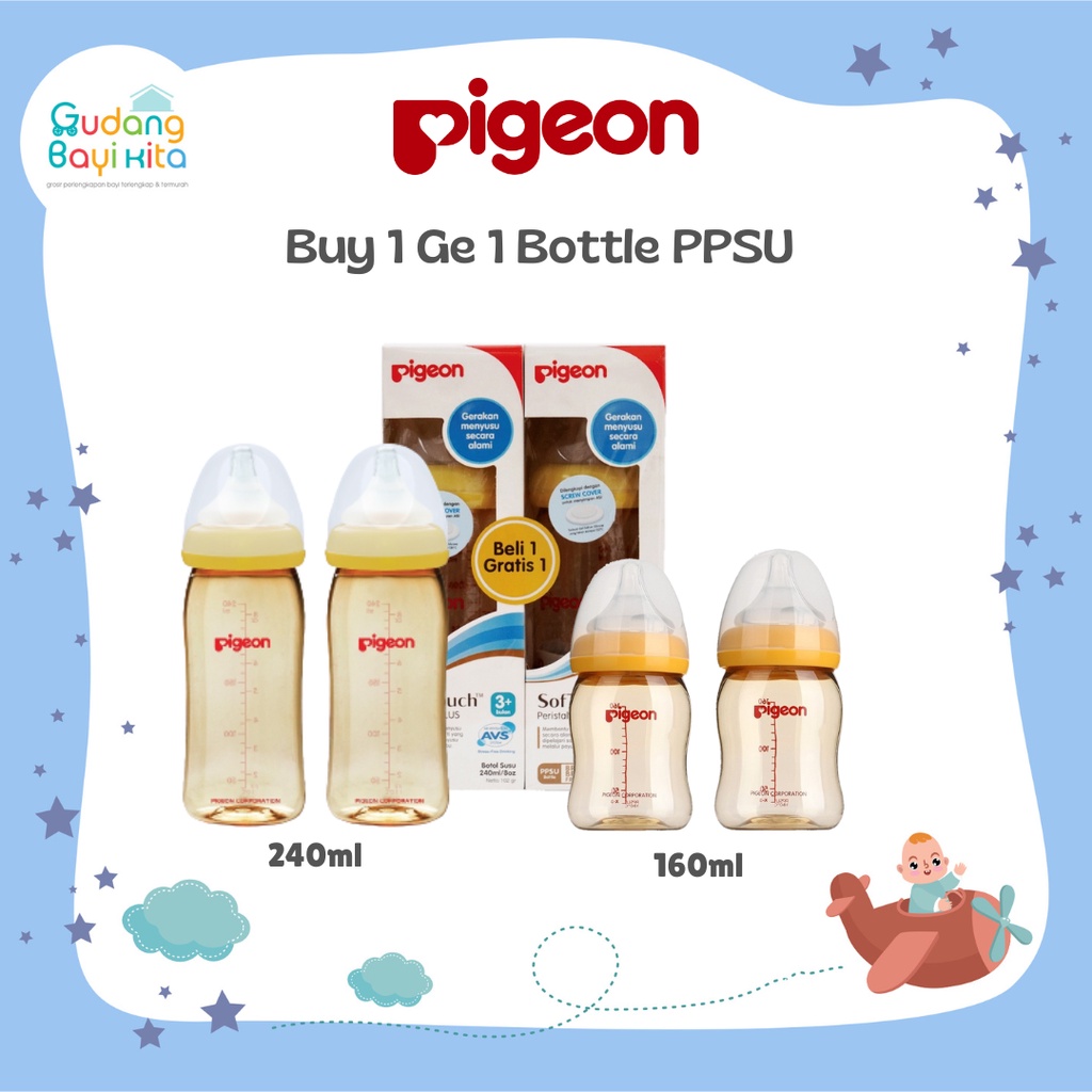 Jual Pigeon BUY 1 GET 1 Bottle PPSU 160ml 240ml Botol Susu Bayi Pigeon PPSU | Shopee Indonesia