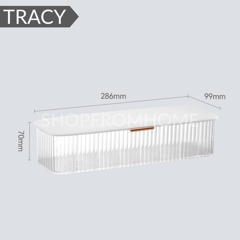 Jual TRACY Kotak Putih Wadah Tempat Penyimpanan Kabel Charger Hp Kaca ...
