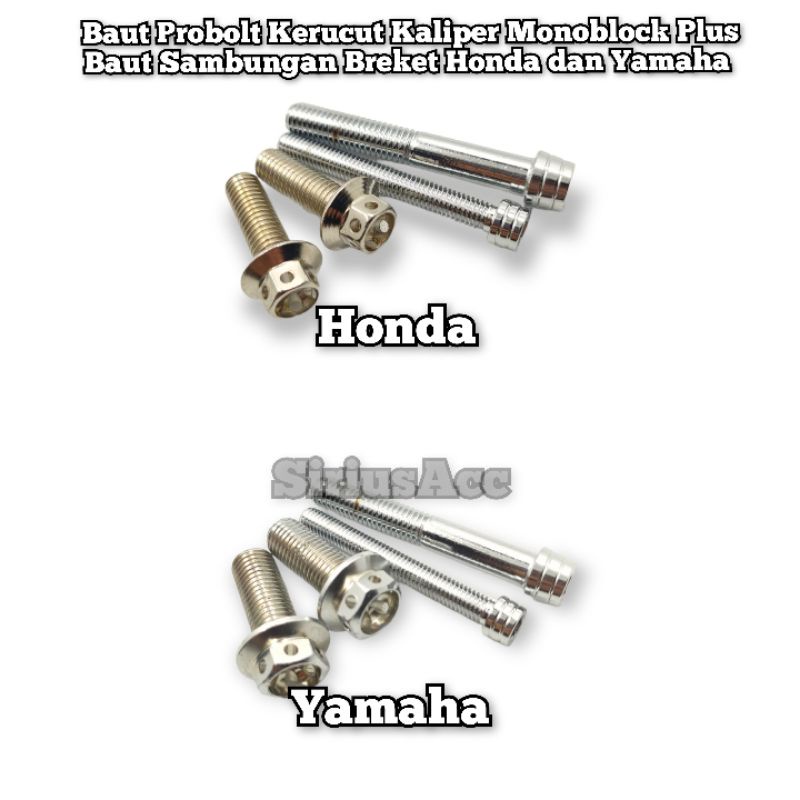 Jual Baut Probolt Kaliper Monoblock Plus Baut Sambungan Breket Ke Bottom Shock Chrome Honda dan ...