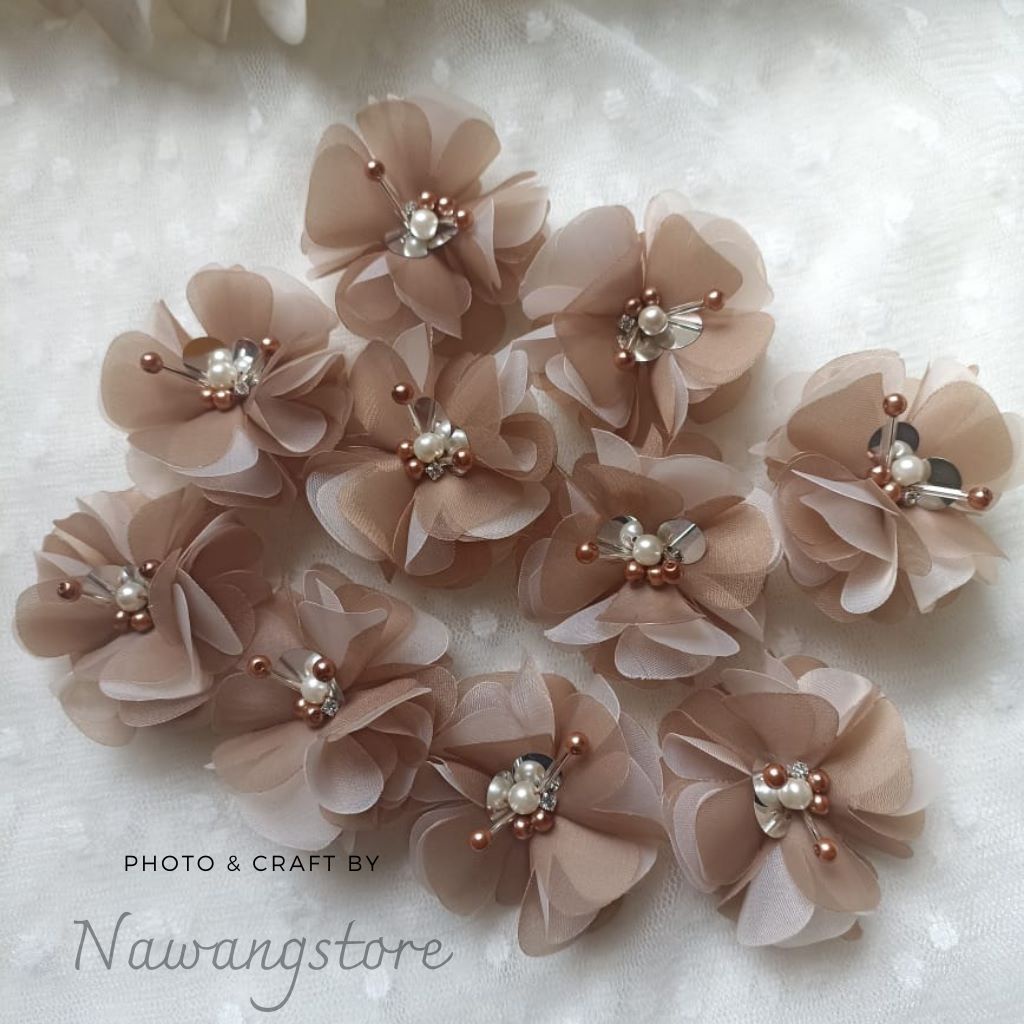 Jual Aplikasi Bunga camelia payet mix warna /9K /kebaya /brukat /jahit ...
