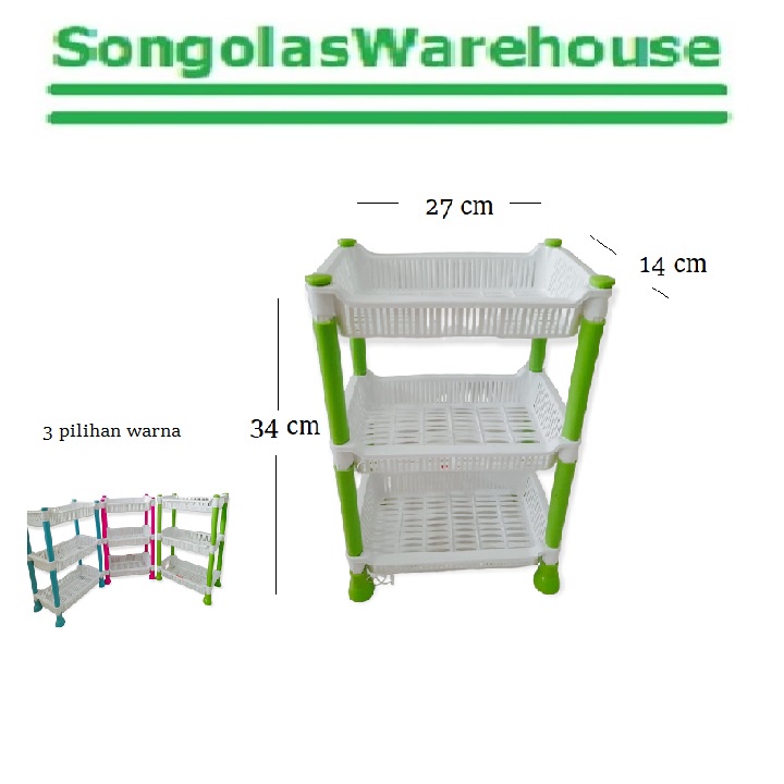 Jual Rak Segi Plastik Serbaguna Susun 3 Multiguna kantor belajar ...
