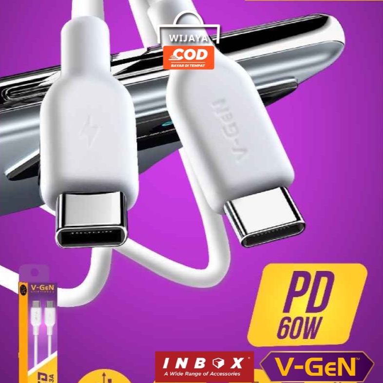 Jual Kabel Data USB V-GeN VCB-32 Type C to Type C 3A POWER DELIVERY 60 ...