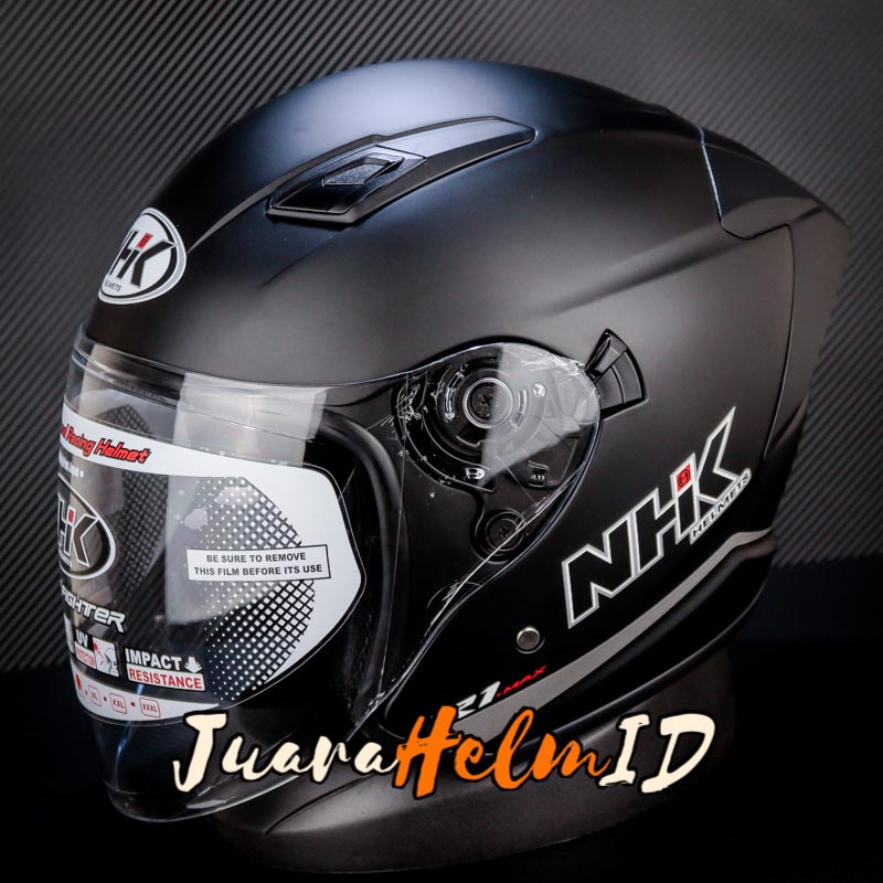 Jual NHK HELM R1 MAX SOLID / BLACK DOFF / DOUBLE VISOR | Shopee Indonesia