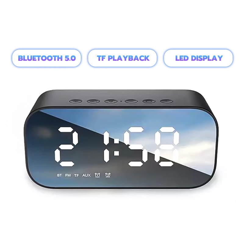 Jual (HOT PROMOTE) AFS Speaker Bluetooth 5.0 Jam Alarm LED Display ...