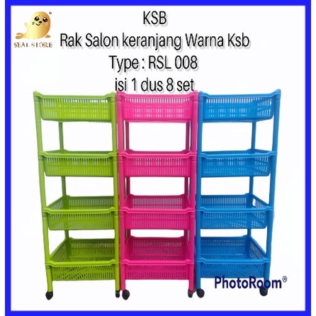 Jual {SEAL} RAK SERBAGUNA / RAK SALON 4 Susun PLASTIK Keranjang KSB ...