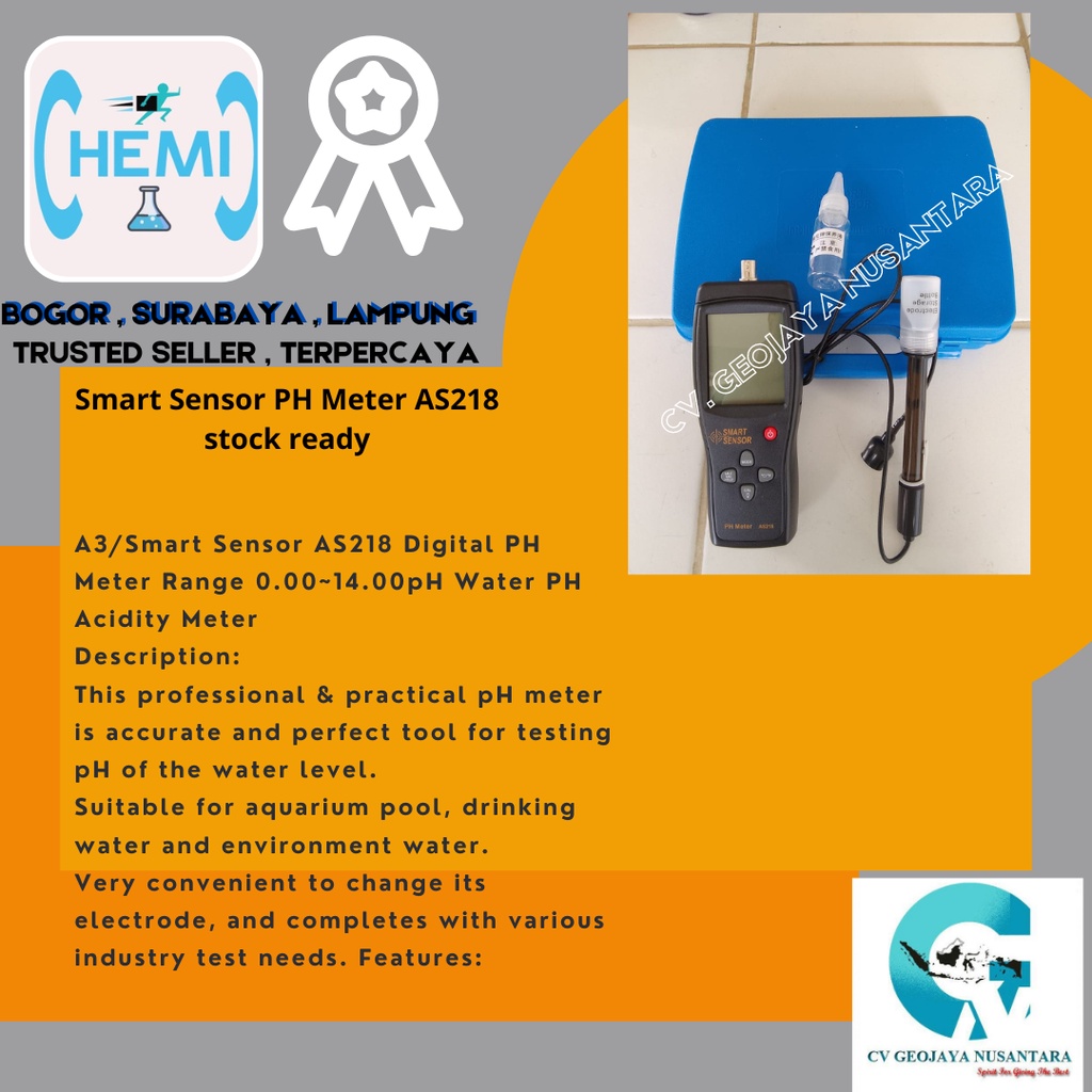 Jual Smart Sensor PH Meter AS218 stock ready | Shopee Indonesia