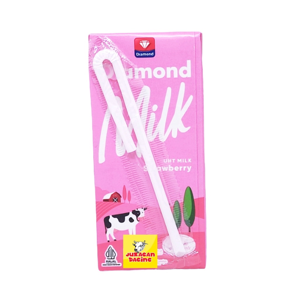 Jual Diamond Milk Susu UHT Strawberry 200ml | Shopee Indonesia