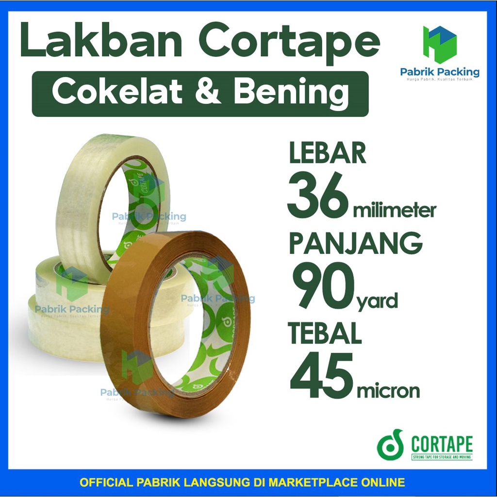 Jual Lakban / Isolasi Cortape Ukuran 36mm x90yard Satuan | Shopee Indonesia